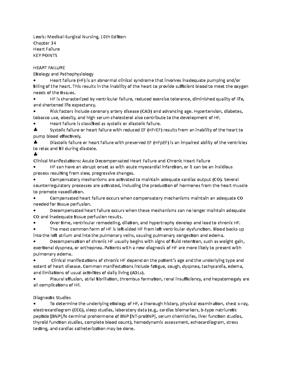 Ch 34 Key Points - Lewis: Medical-Surgical Nursing, 10th Edition ...