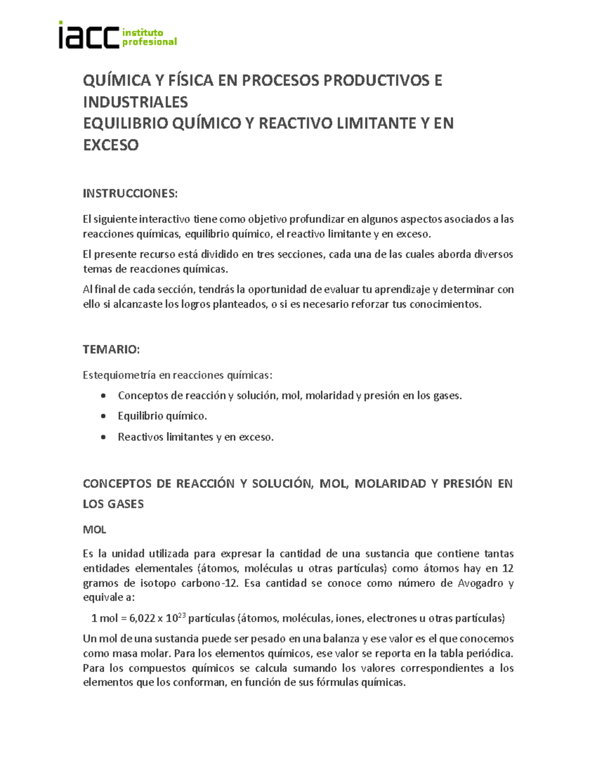 S5 Interactivo Microactividad Profundizacion ACC Quifp 1201 - QUÍMICA Y FÍSICA EN PROCESOS - Studocu