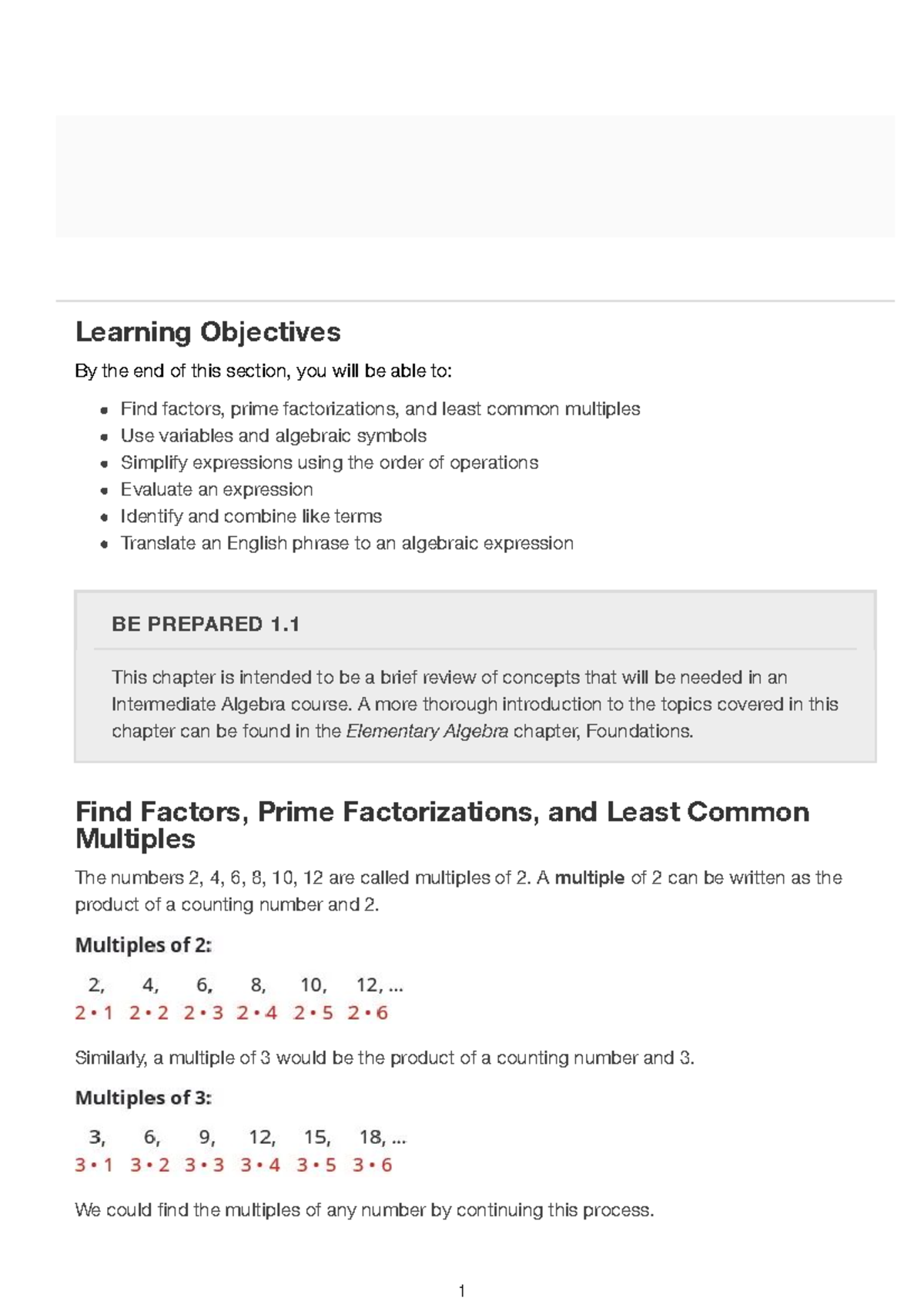 Use the Language of Algebra - Learning Objectives By the end of this ...