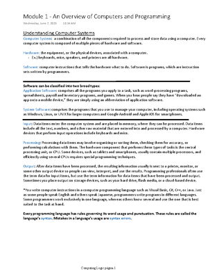 SDEV 120 - Module 3 - This SDEV class was taken during the summer of ...