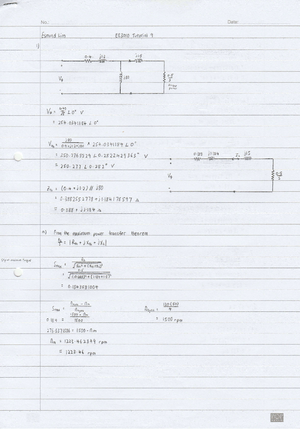 Tut 9 solutions - dc machines tutorial - EE3010 - Studocu