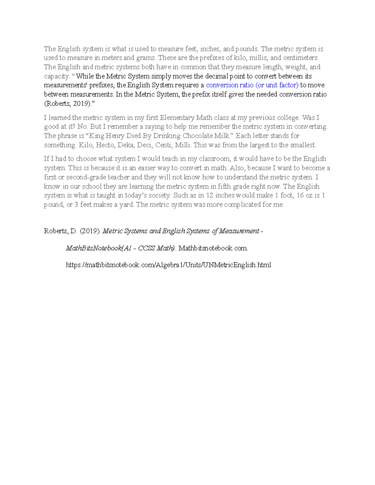 Topic 1 DQ 1 - The English system is what is used to measure feet ...