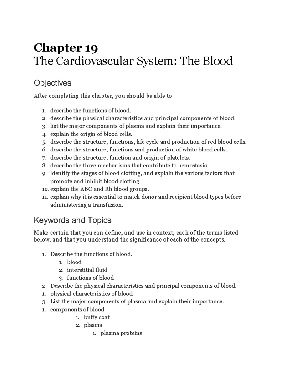 Study Guide - Ch 19-29 - Chapter 19 The Cardiovascular System: The ...