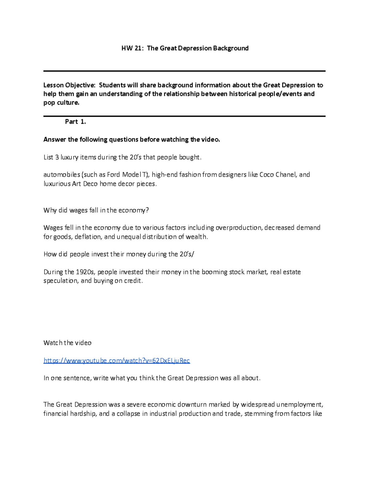 Copy of HW 21.docx - Google Docs - HW 21: The Great Depression ...