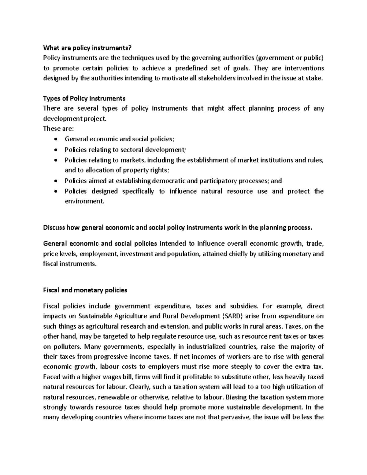 What are policy instruments - What are policy instruments? Policy ...