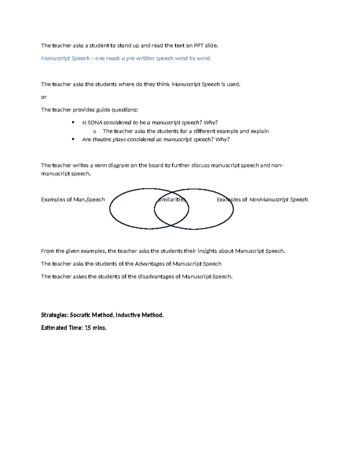 Les Prop Drf - A simple draft for lesson planning for grade 9 teaching ...