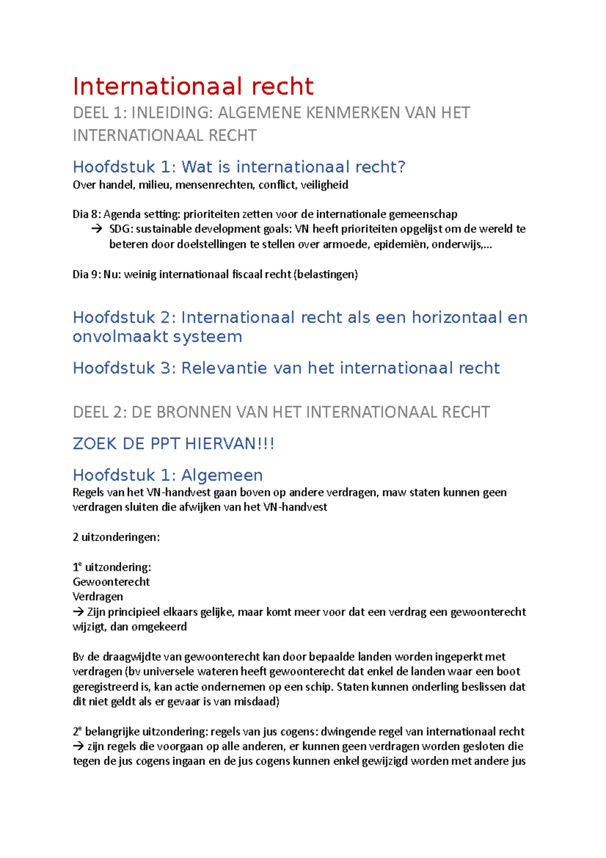 Internationaal-recht - Internationaal recht DEEL 1: INLEIDING: ALGEMENE ...