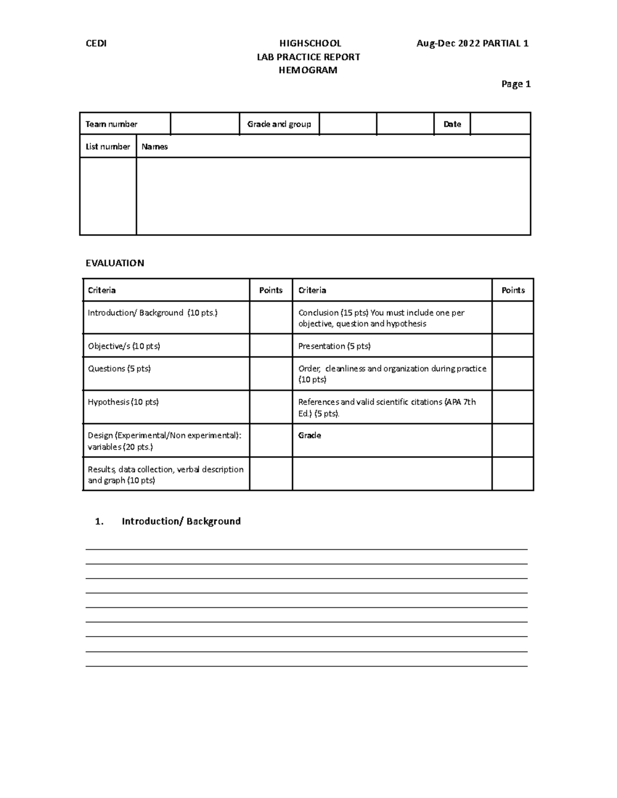 07 Hemogram - Hematología - CEDI HIGHSCHOOL Aug-Dec 2022 PARTIAL 1 LAB ...