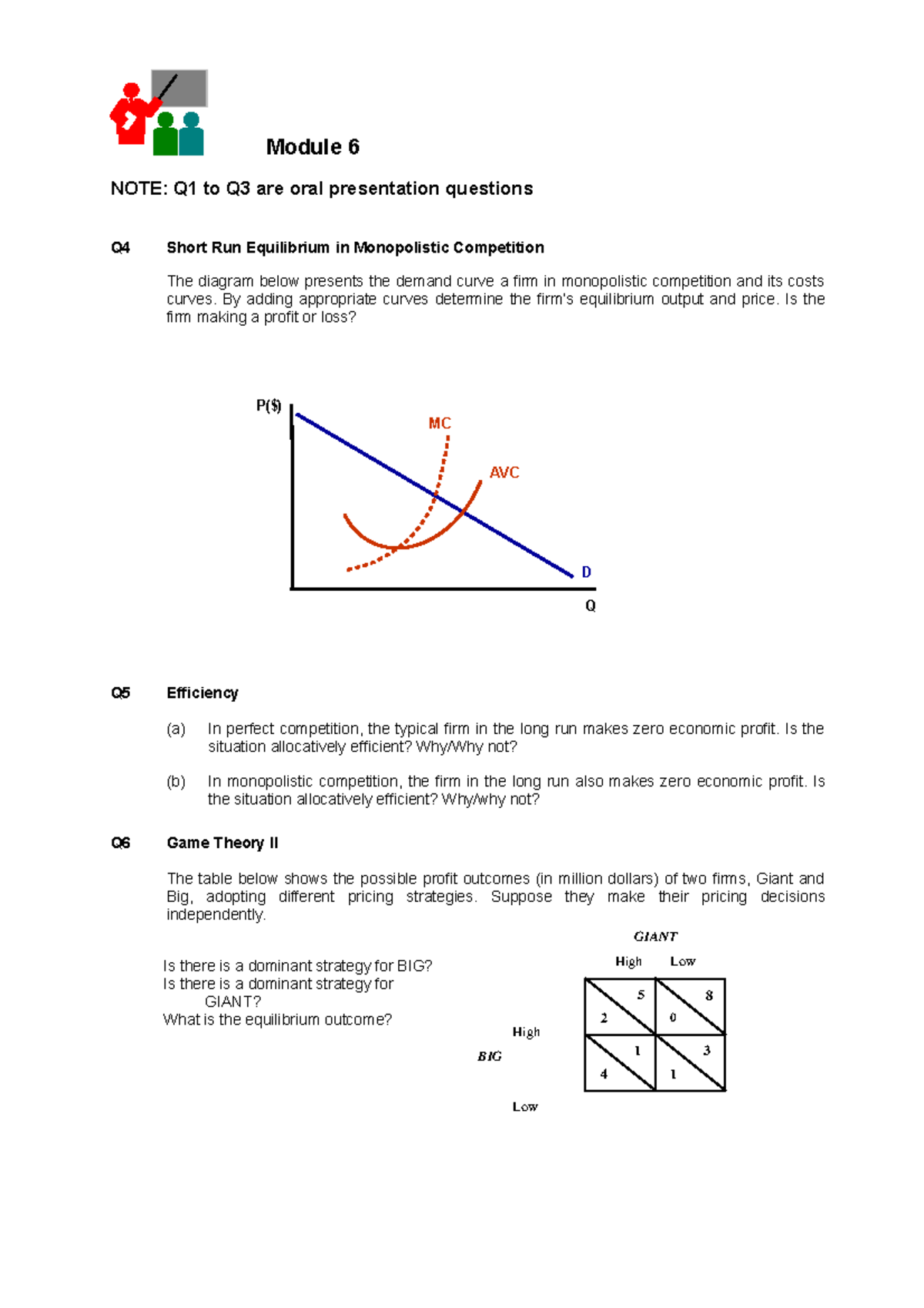 Tutorial Questions Module 06 - Module 6 NOTE: Q1 to Q3 are oral ...