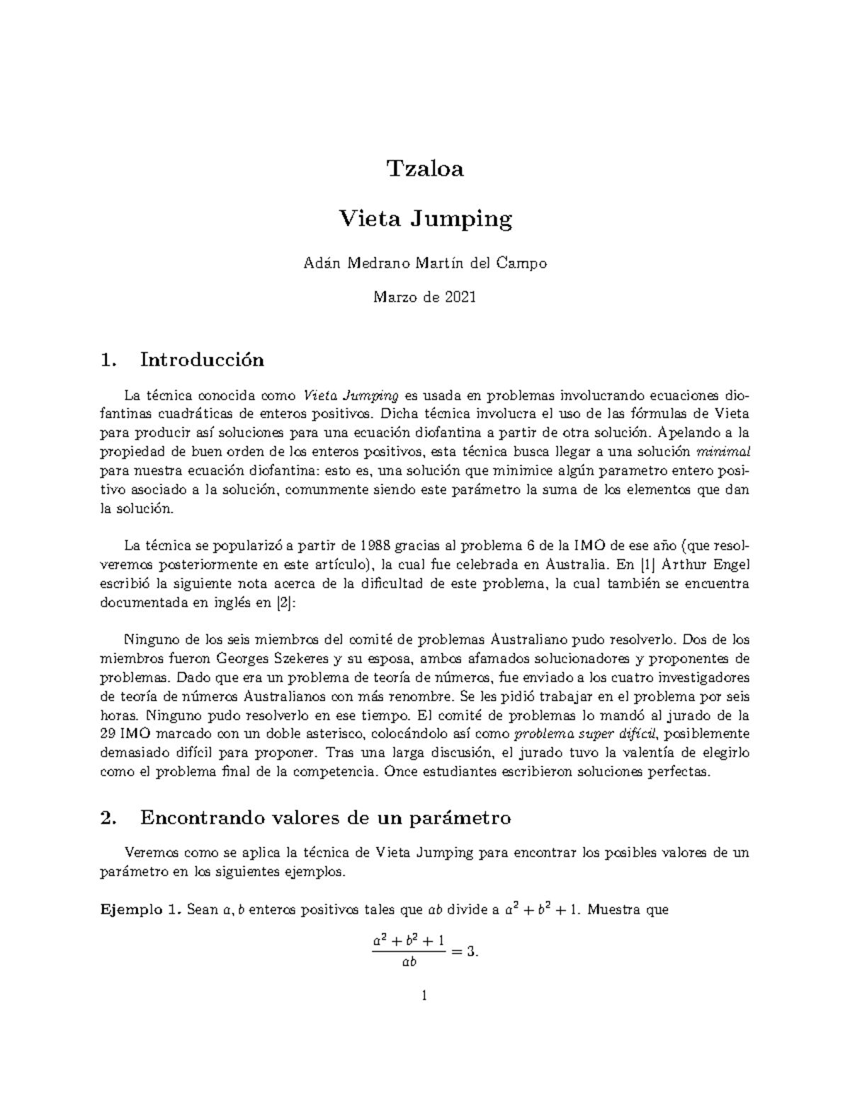 Encontrando conjuntos de soluciones - Tzaloa Vieta Jumping Ad ́an ...