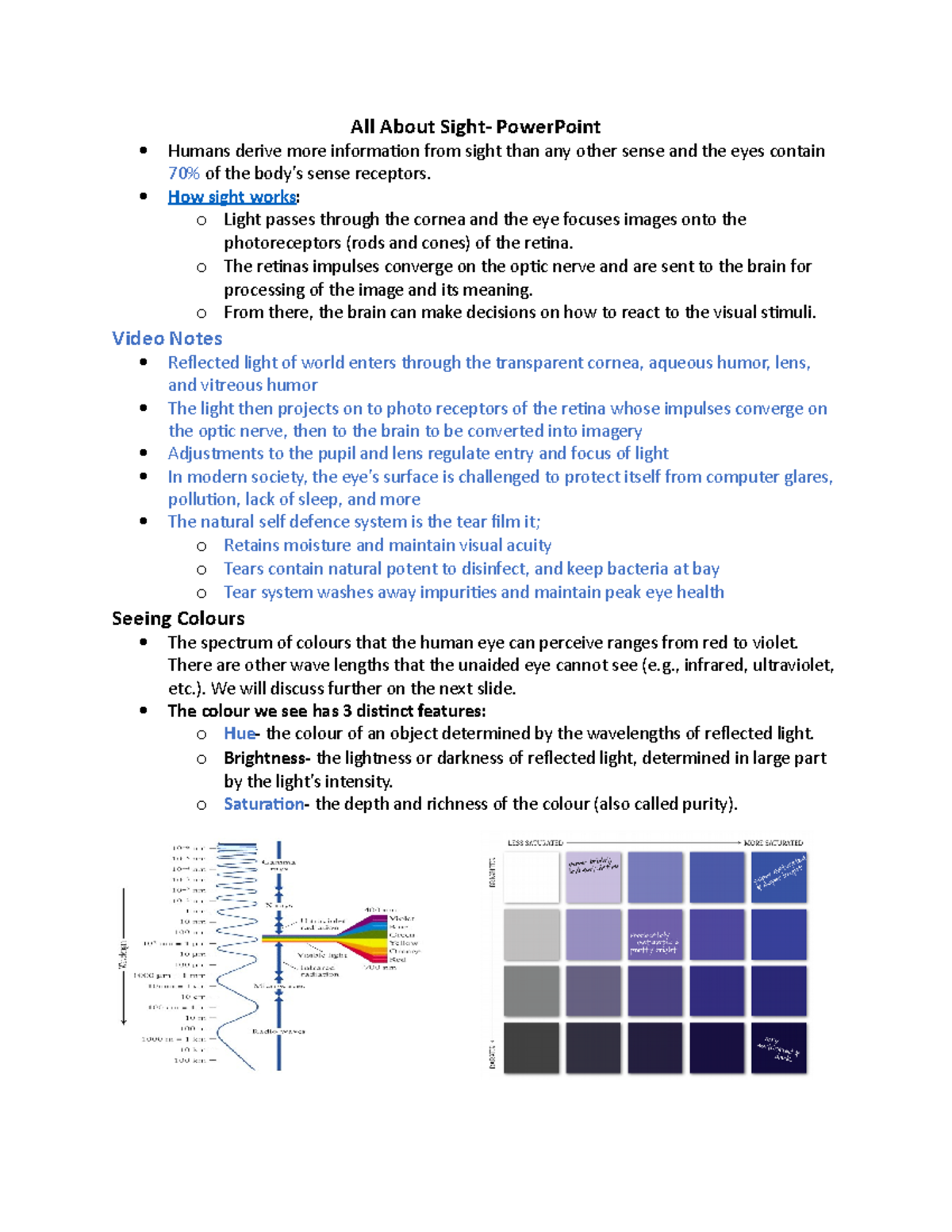 All About Sight - How sight works : o Light passes through the cornea ...