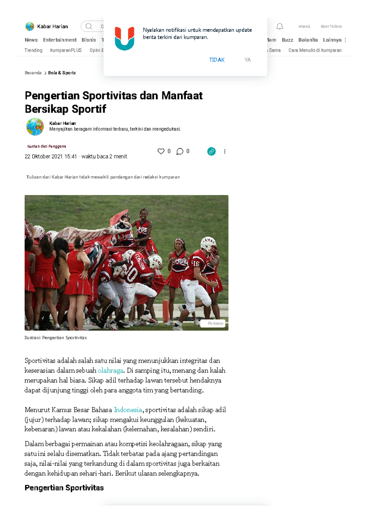 Sportivitas - nfmdm - Beranda Bola & Sports Pengertian Sportivitas dan ...