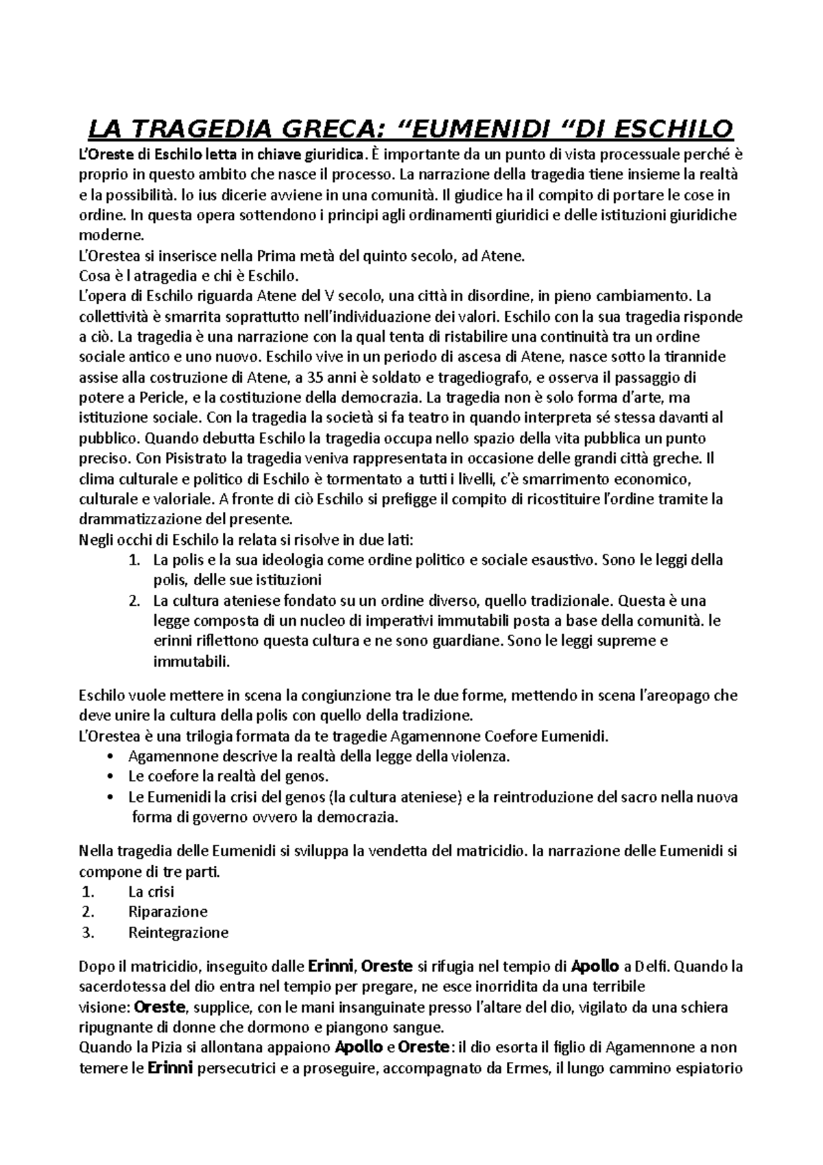Eumenidi - LA TRAGEDIA GRECA: “EUMENIDI “DI ESCHILO L’Oreste di Eschilo leta in chiave giuridica ...