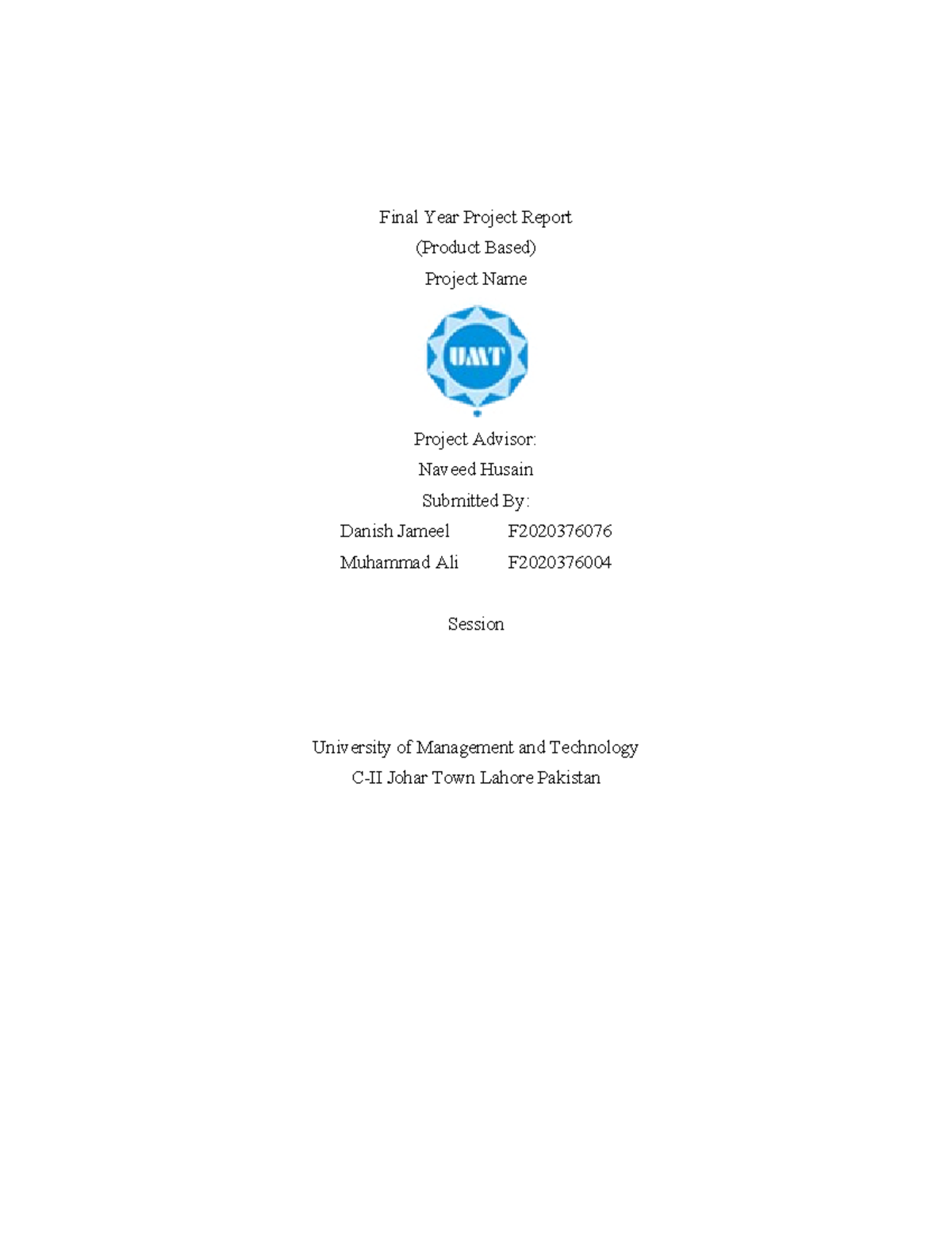 FYP Documentation - Detail of AI project - Final Year Project Report (Product Based) Project ...