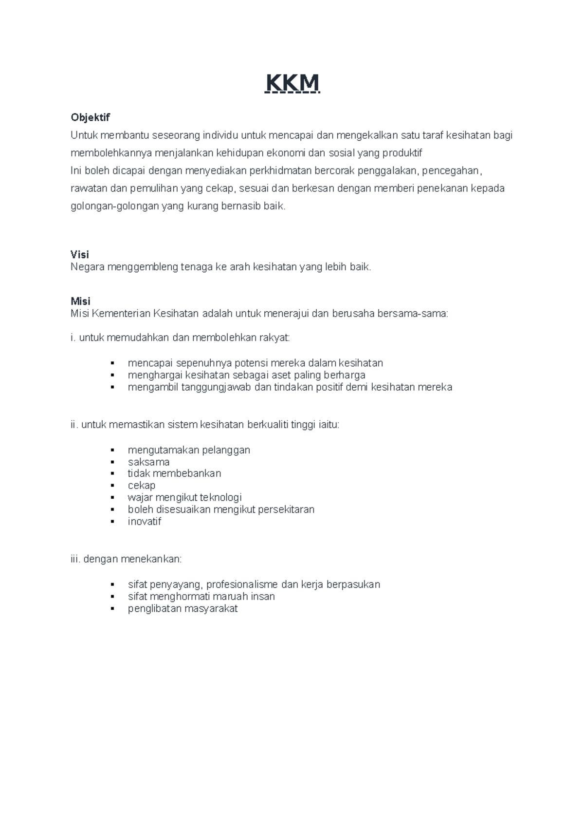 NOTA KKM - nota kkkm - KKM Objektif Untuk membantu seseorang individu ...