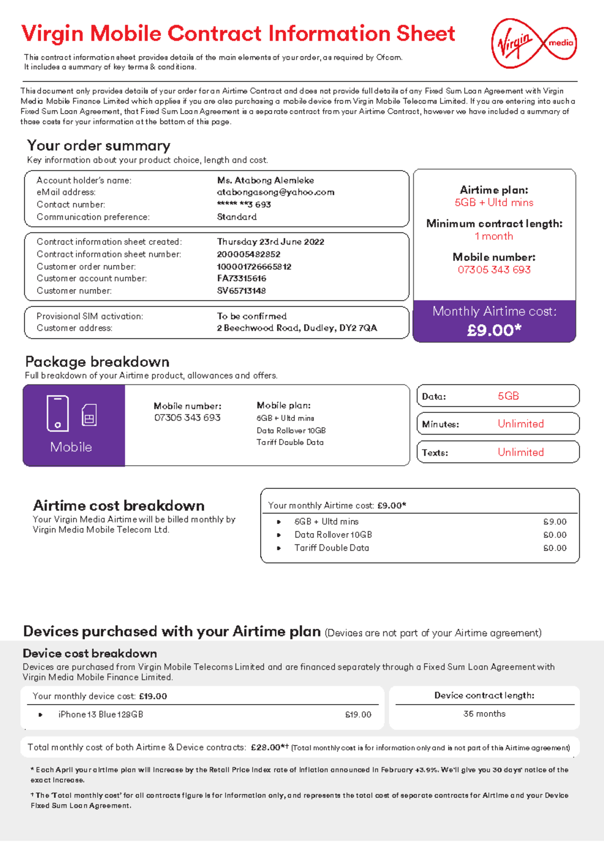 CIS2000 05482852 - just want free documents - Virgin Mobile Contract ...
