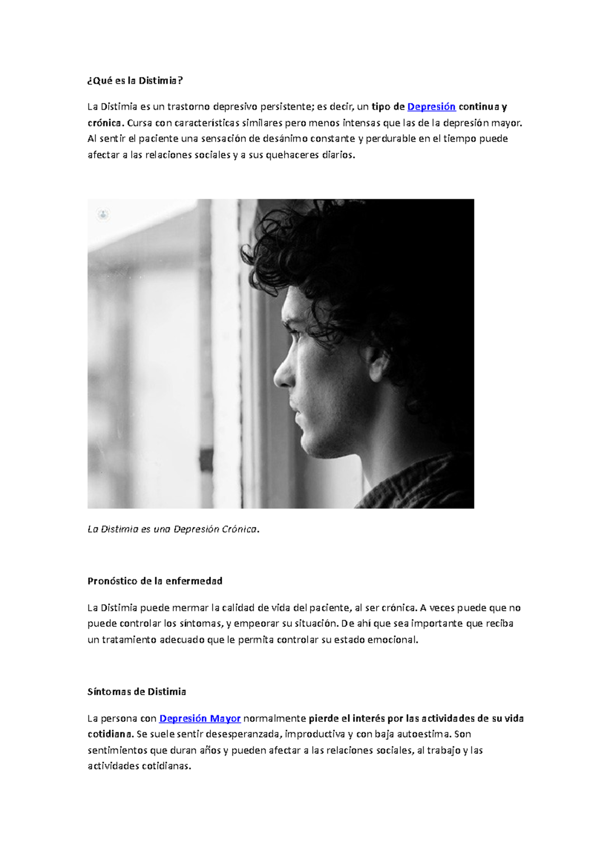 Distimia-Trastorno depresivo persistente - ¿Qué es la Distimia? La ...