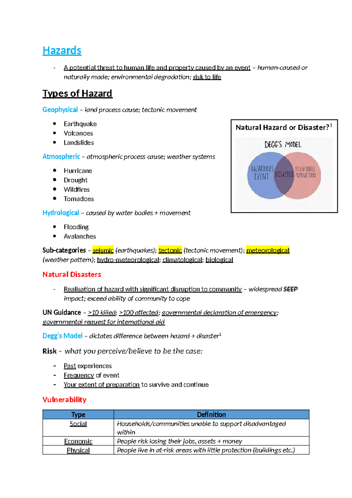 Hazards - sadasdsa - Hazards A potential threat to human life and ...