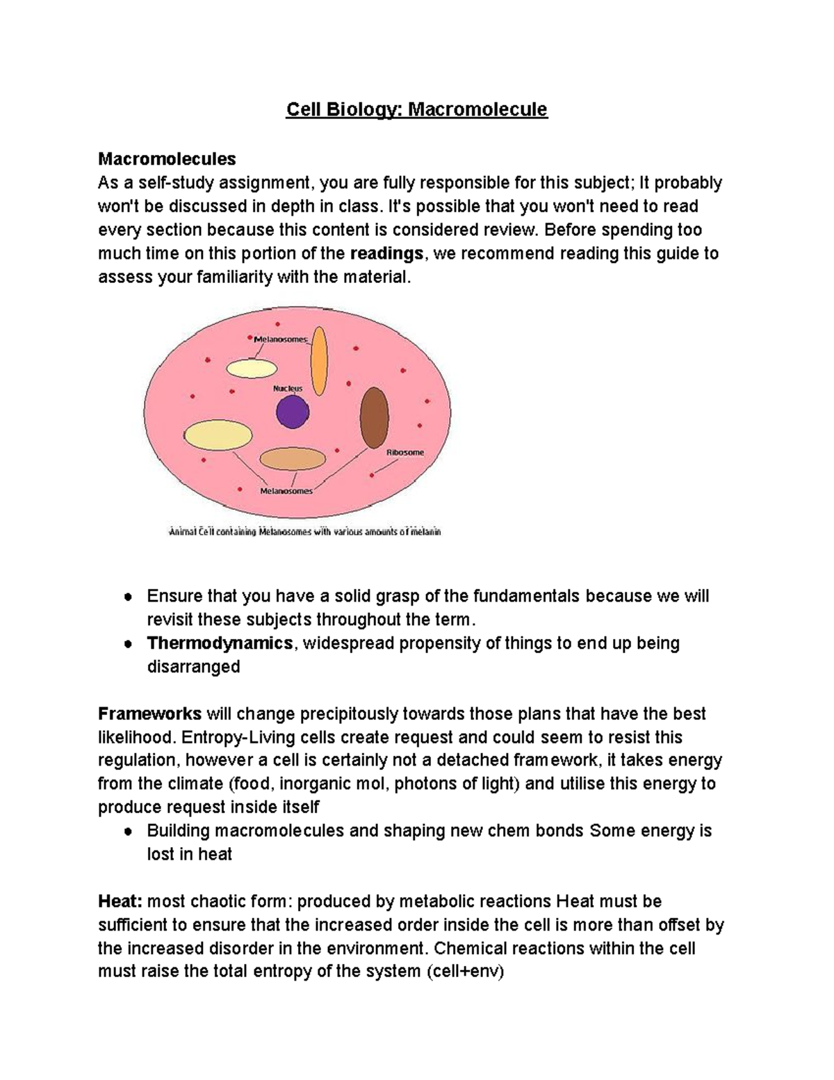 Cell Biology Macromolecule - Cell Biology: Macromolecule Macromolecules ...