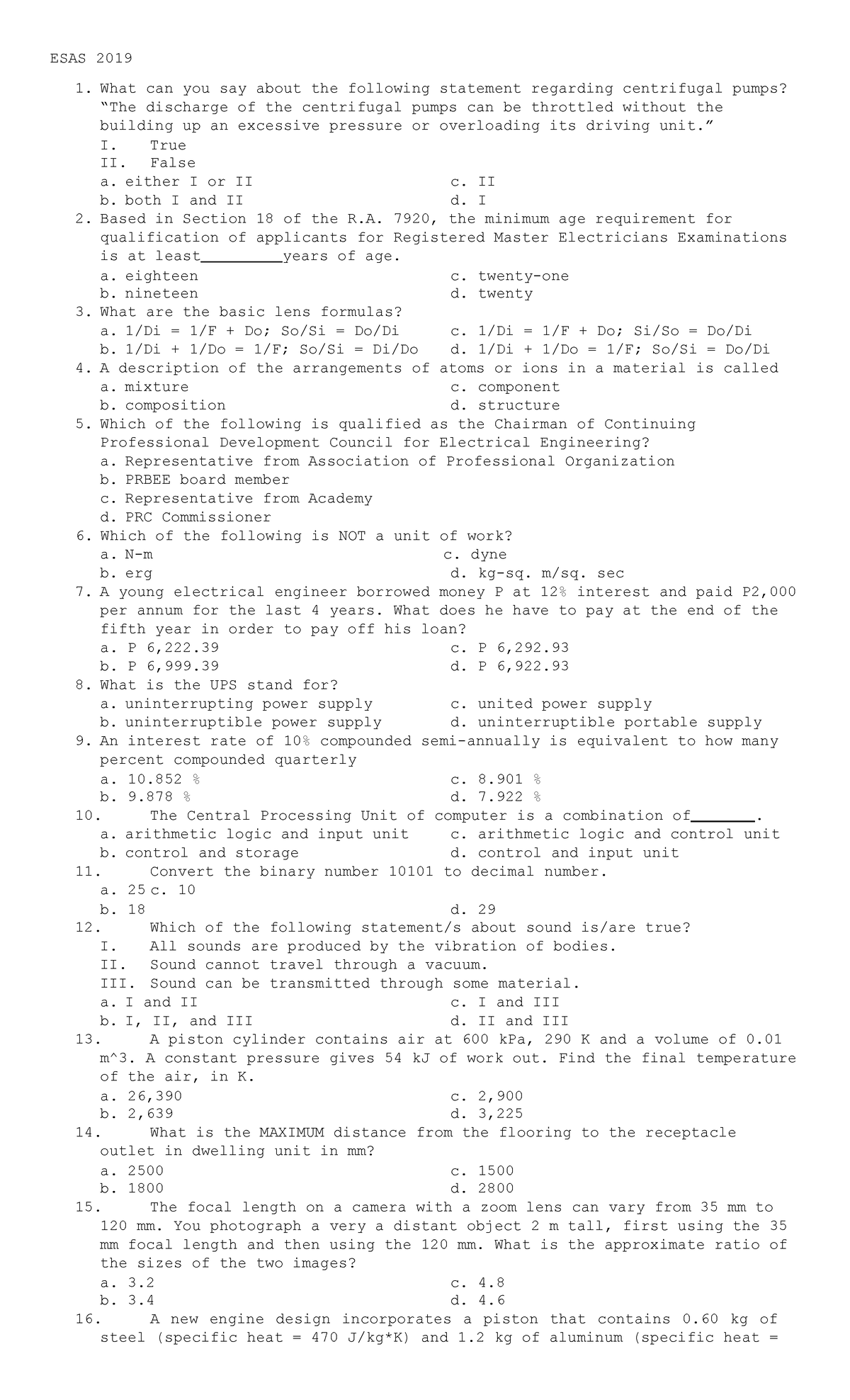 Board ESAS September 2019 - ESAS 2019 What can you say about the ...