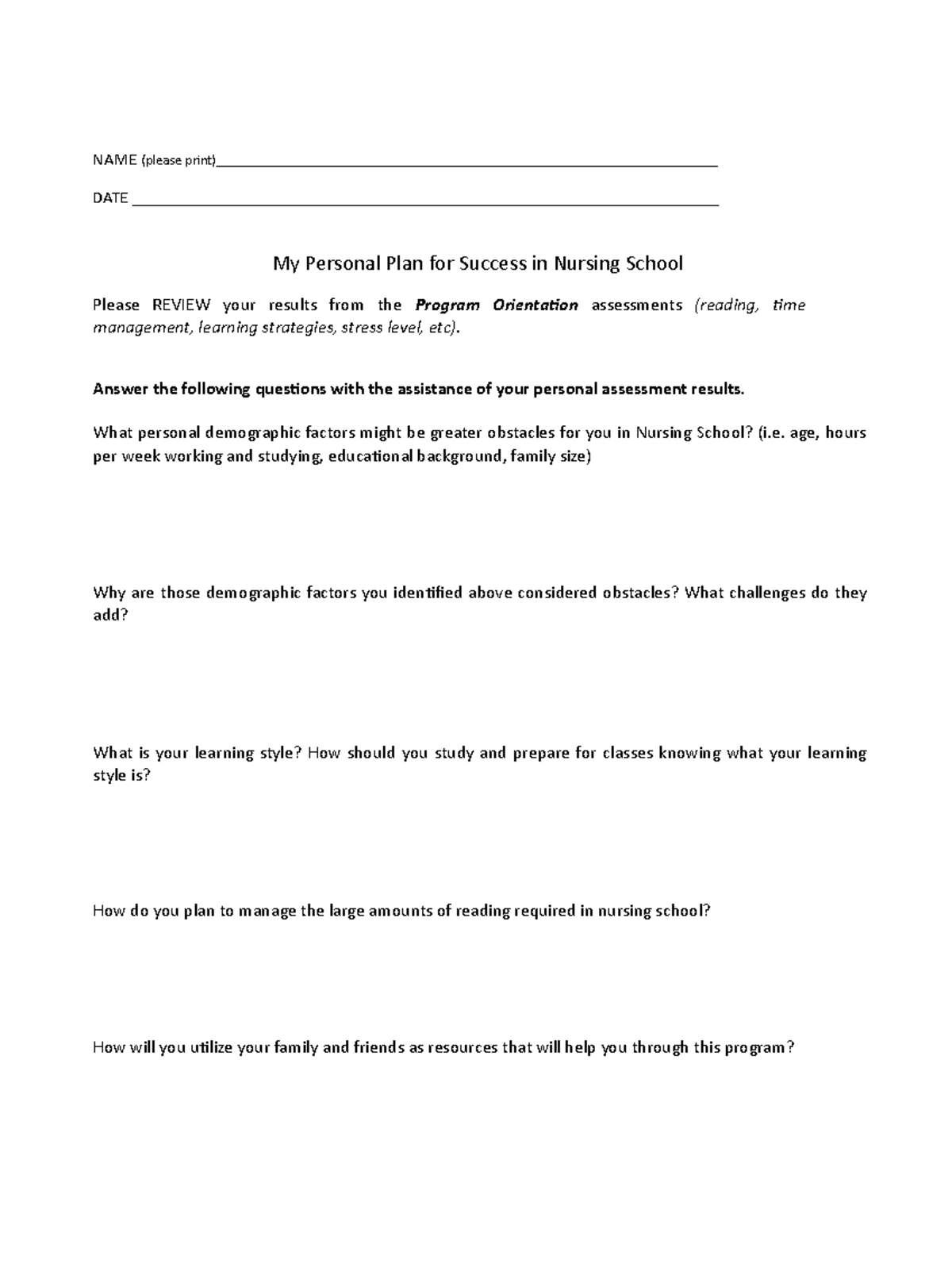 Personal Success plan (3) SP 2020 - NAME (please - Studocu