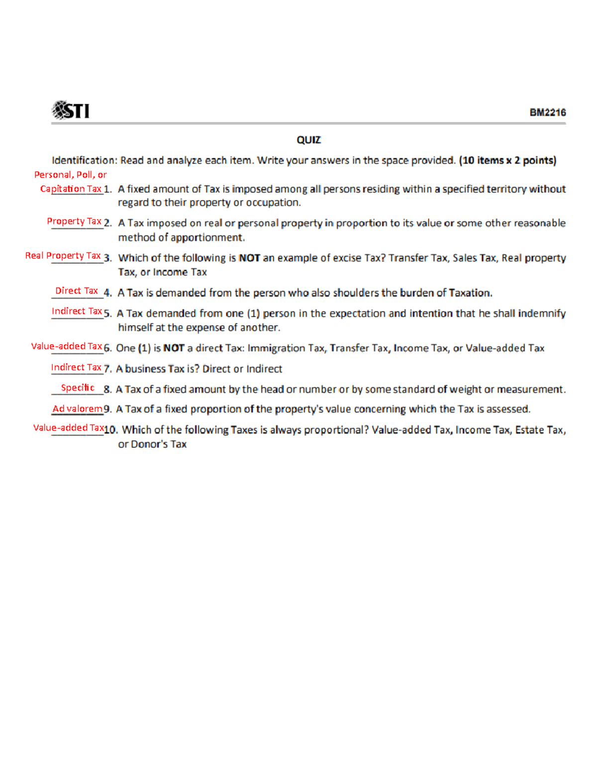 01 Quiz 1 - ARG - 01 Quiz 1 - ARG - Bsbaom - Personal, Poll, or ...