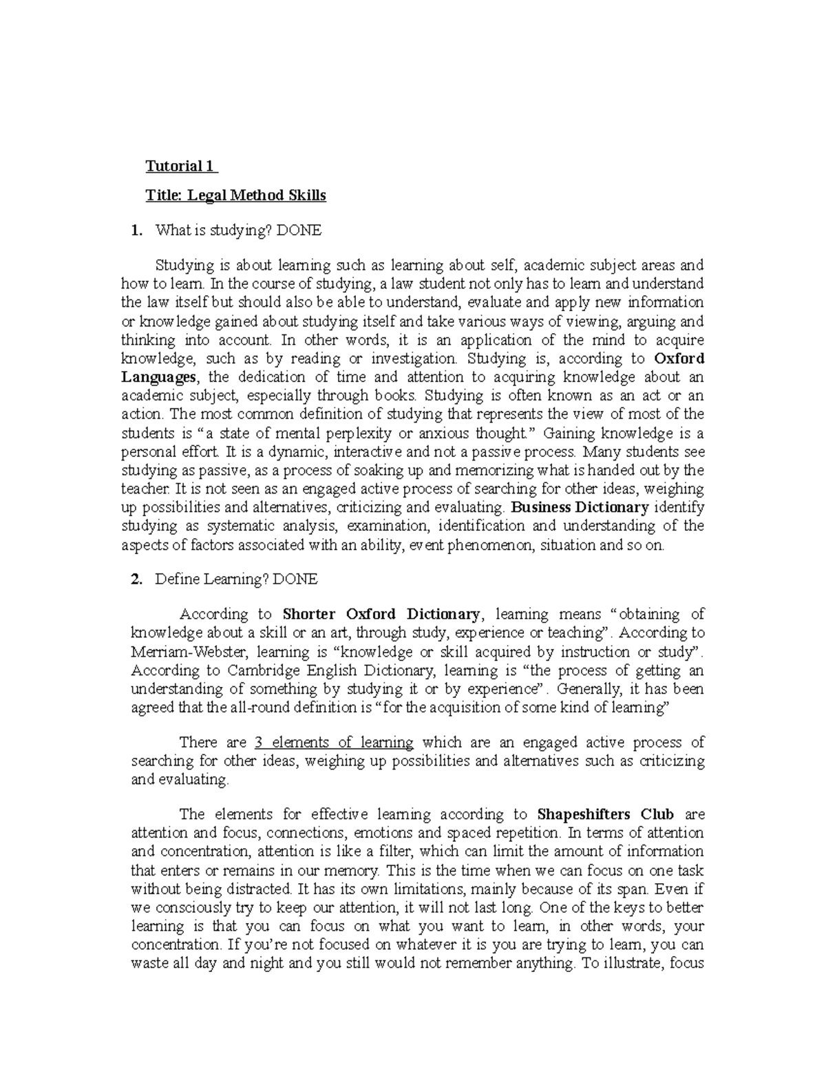 339402 T1- Legal Method Skills - Tutorial 1 Title: Legal Method Skills ...