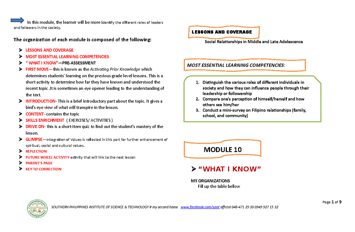 Module 10 -10 - In this module, the learner will be more identify the ...