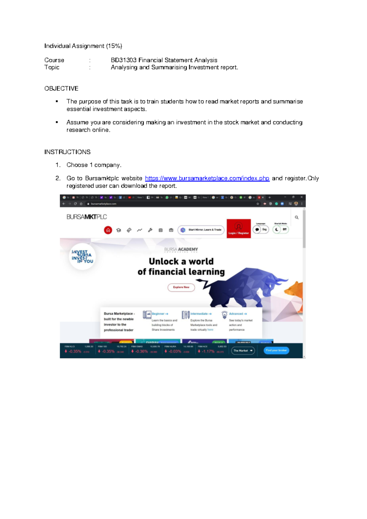 Individual Assignment 1 For Strategic Management - Individual ...