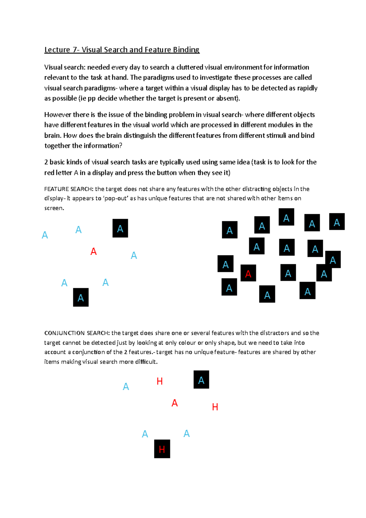 Psychology - Perception and Attention - Lecture 7 - Lecture Visual ...