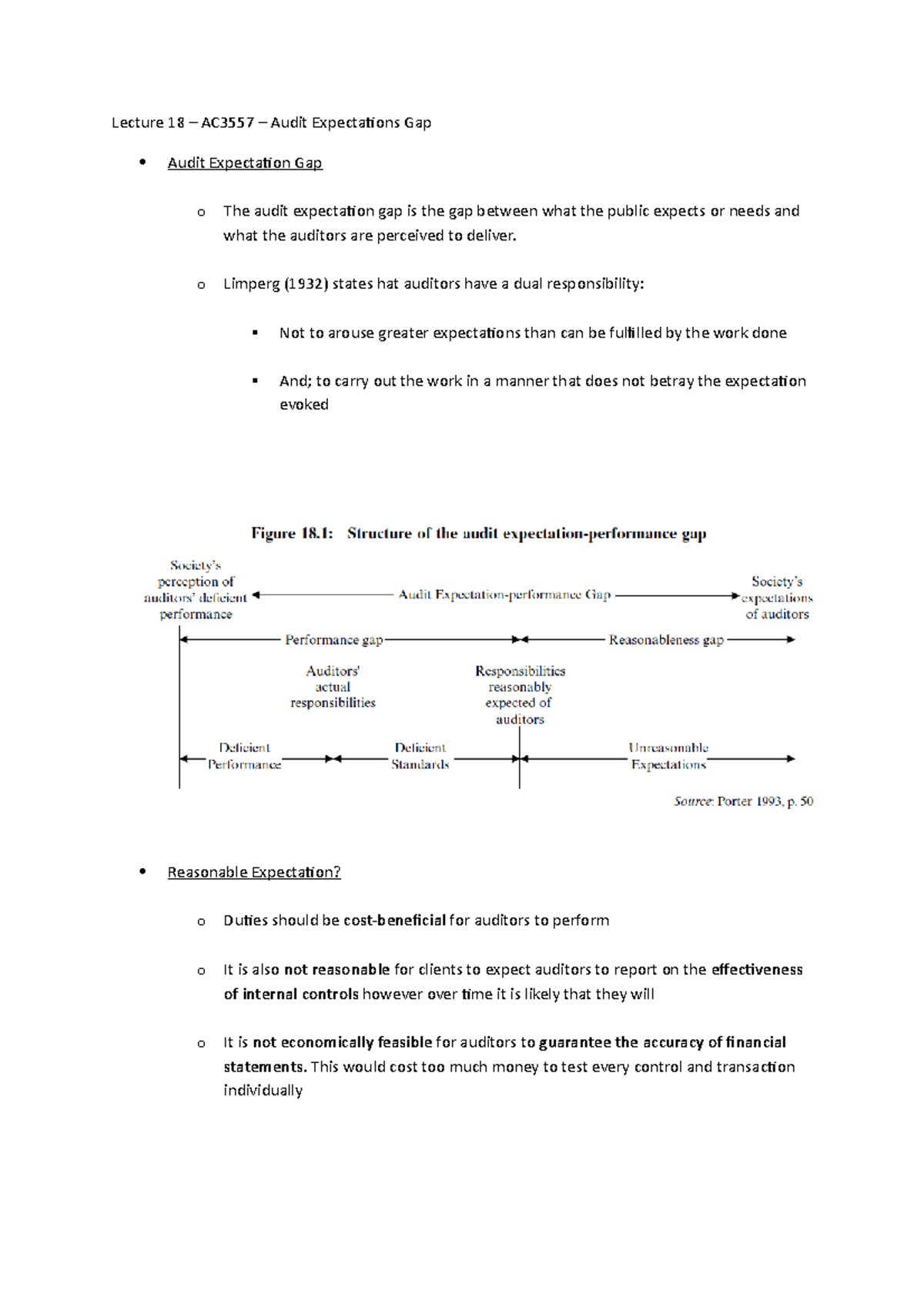 Lecture 18 Audit expectation gap - Lecture 18 – AC3557 – Audit ...