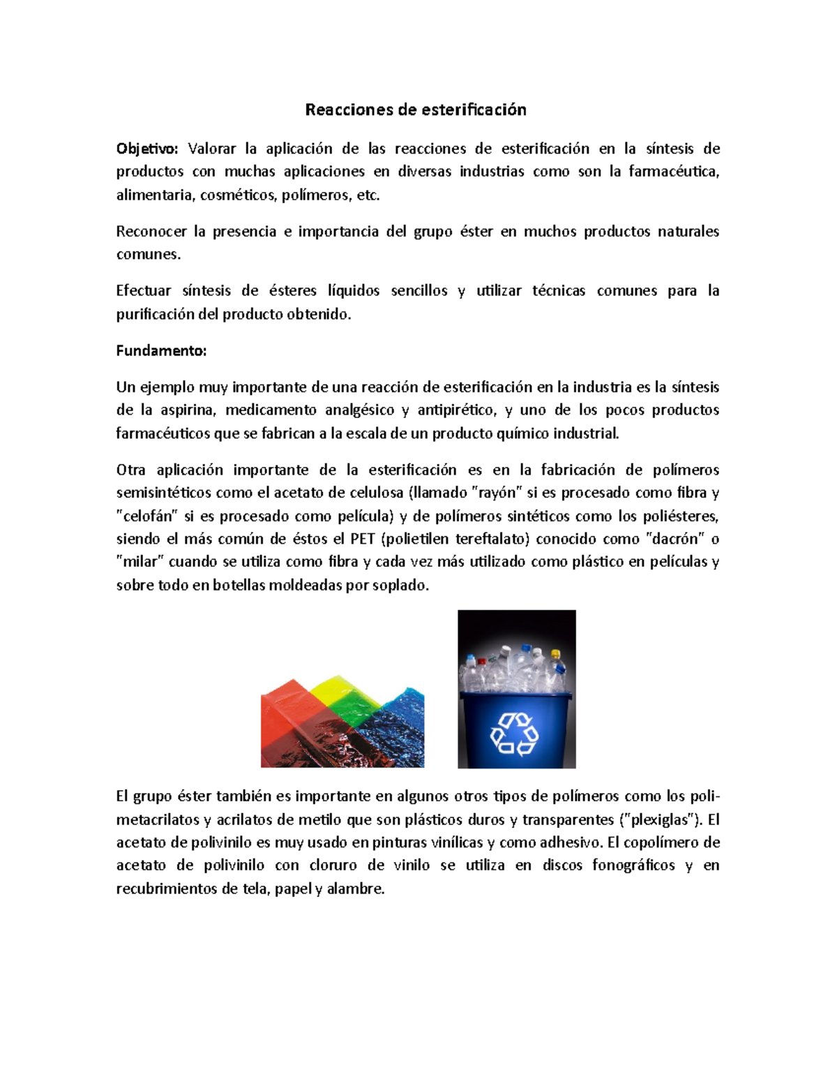 Reacciones De Esterificación Reconocer La Presencia E Importancia Del