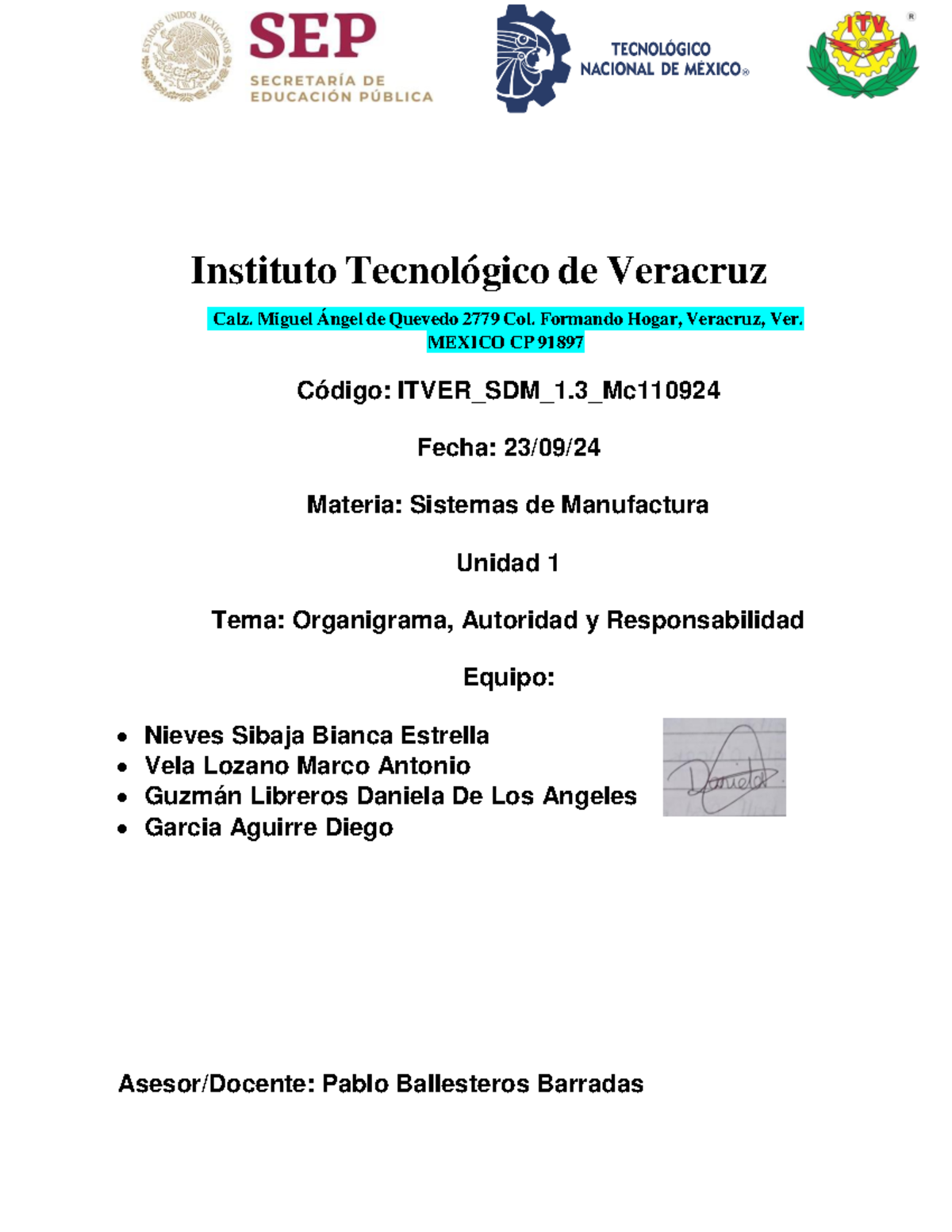 Itver SDM 1 - NXÑKAJxñaIXJ - Instituto Tecnológico de Veracruz Calz ...