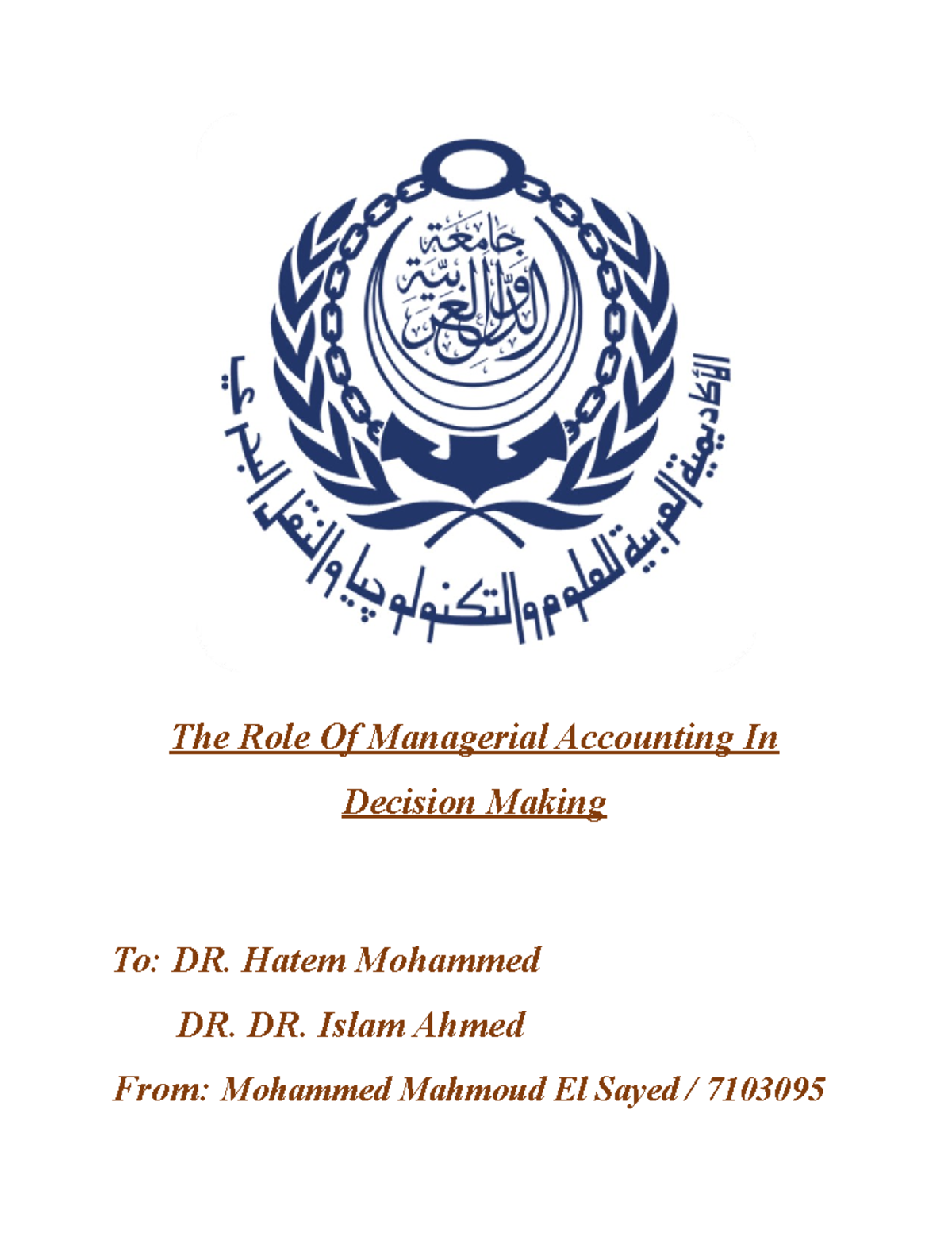 Llls dasd asd ads w ads - The Role Of Managerial Accounting In Decision ...