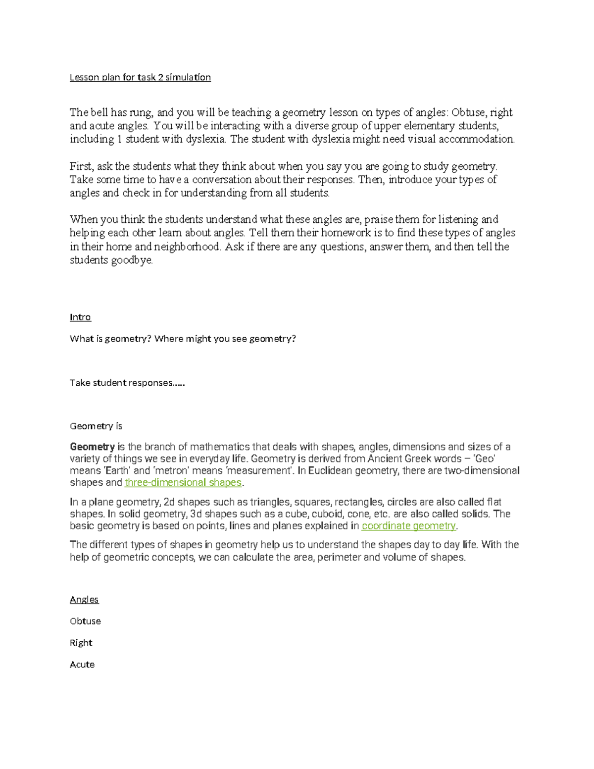 Diverse task 2 lesson plan - Lesson plan for task 2 simulation The bell ...
