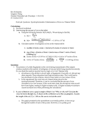 Pre-Lab 9 chem 1 - Lab Obtain three Styrofoam cups and one cap. Place ...