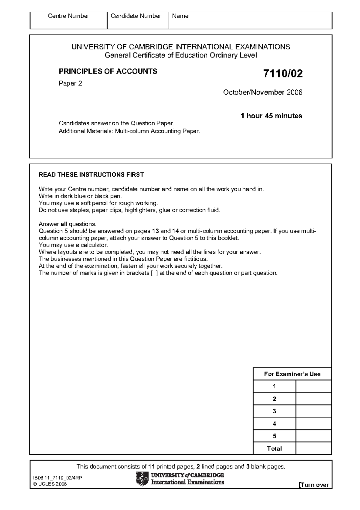 7110 w06 qp 2 - past paper for practice - Centre Number Candidate ...