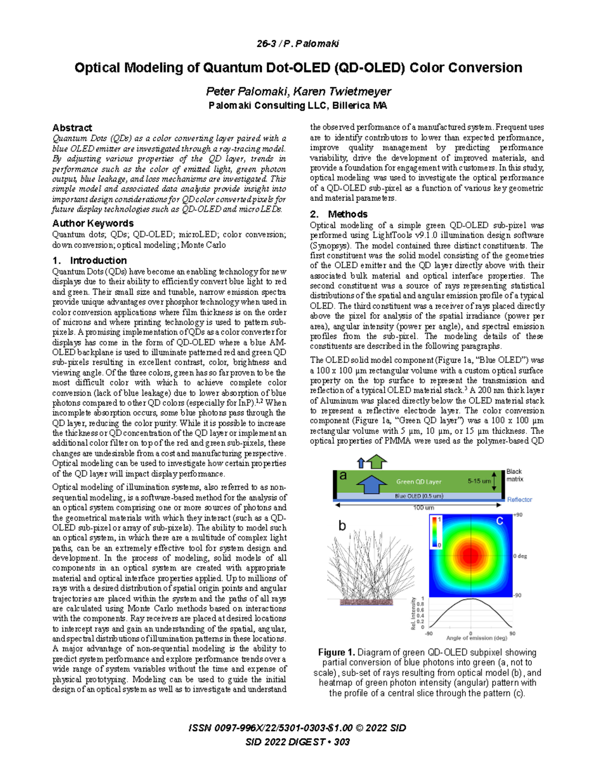 Symp Digest of Tech Papers - 2022 - Palomaki - 26‐3 Optical Modeling of ...