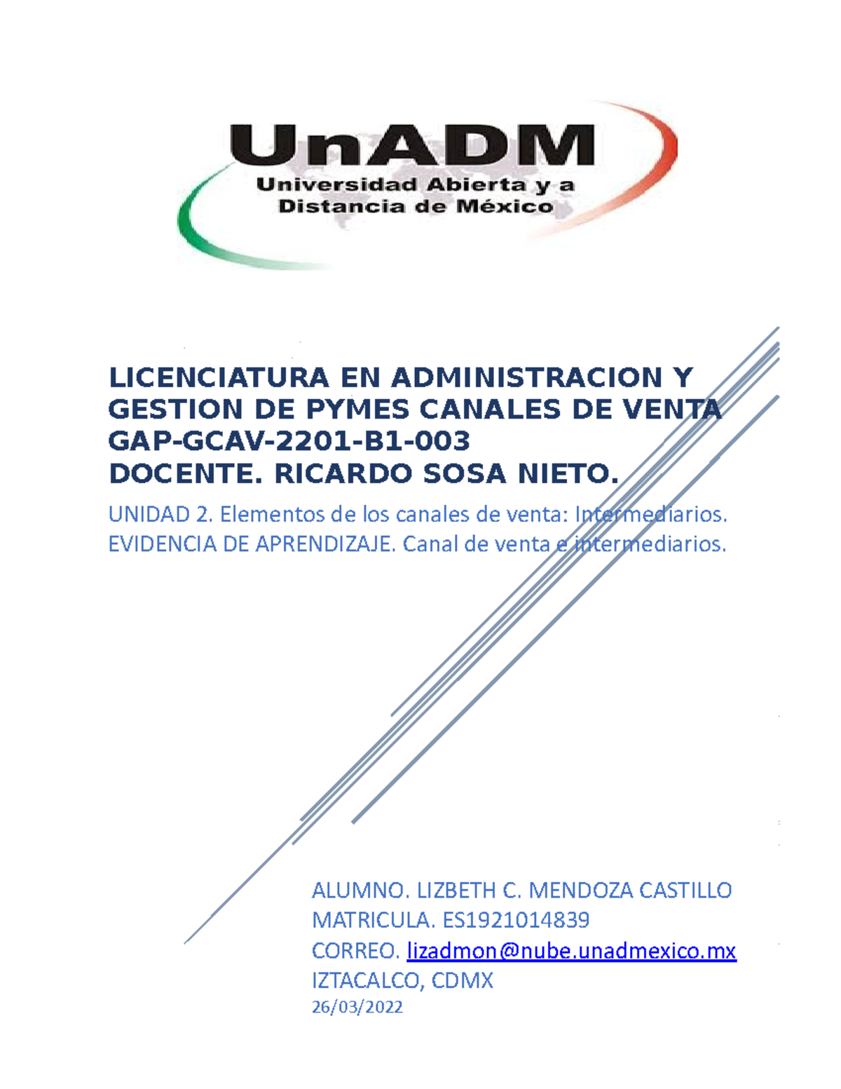 GCAV U2 EA LIMC - GCAV_U2_EA_LIMC.docx - ALUMNO. LIZBETH C. MENDOZA ...