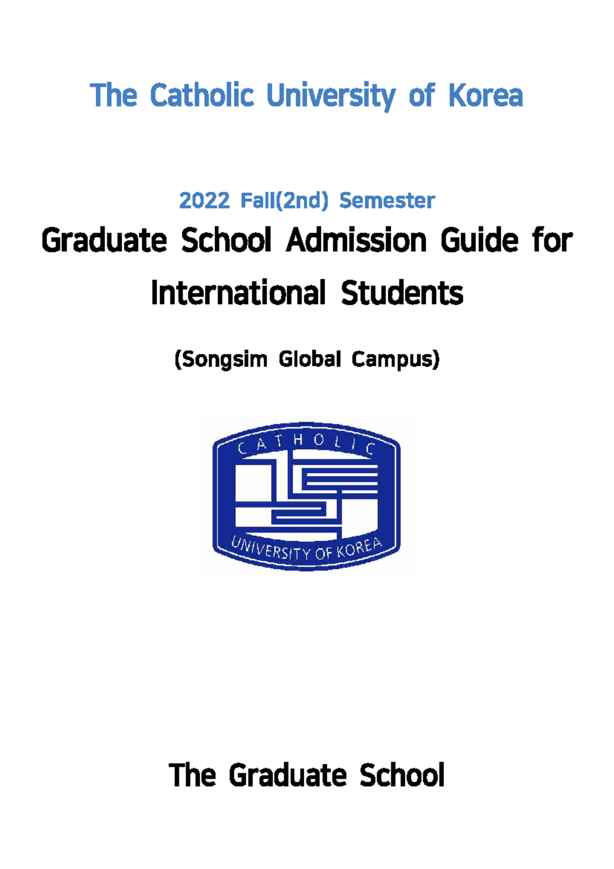 2. 2022 Fall(2nd) Semester Graduate School Admission Guide for ...