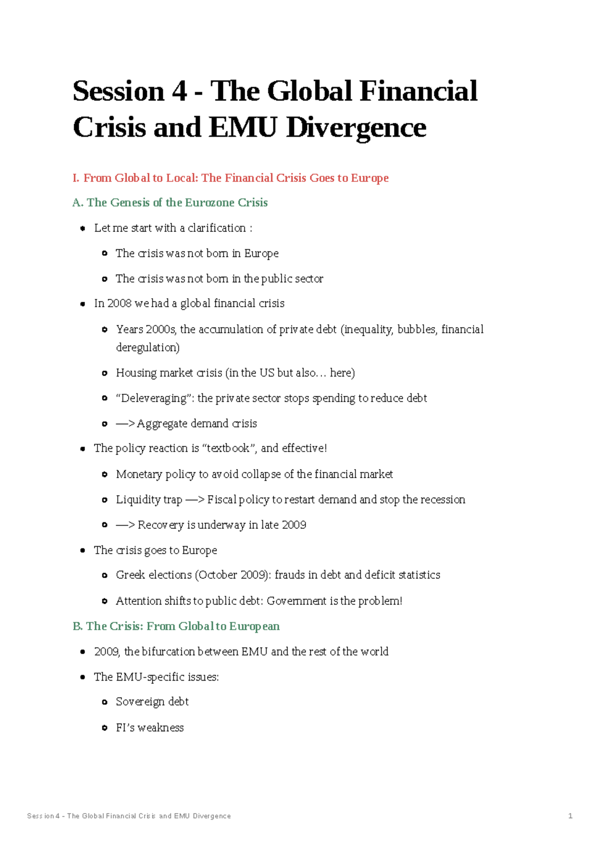 Session 4 - The Global Financial Crisis and EMU - From Global to Local ...