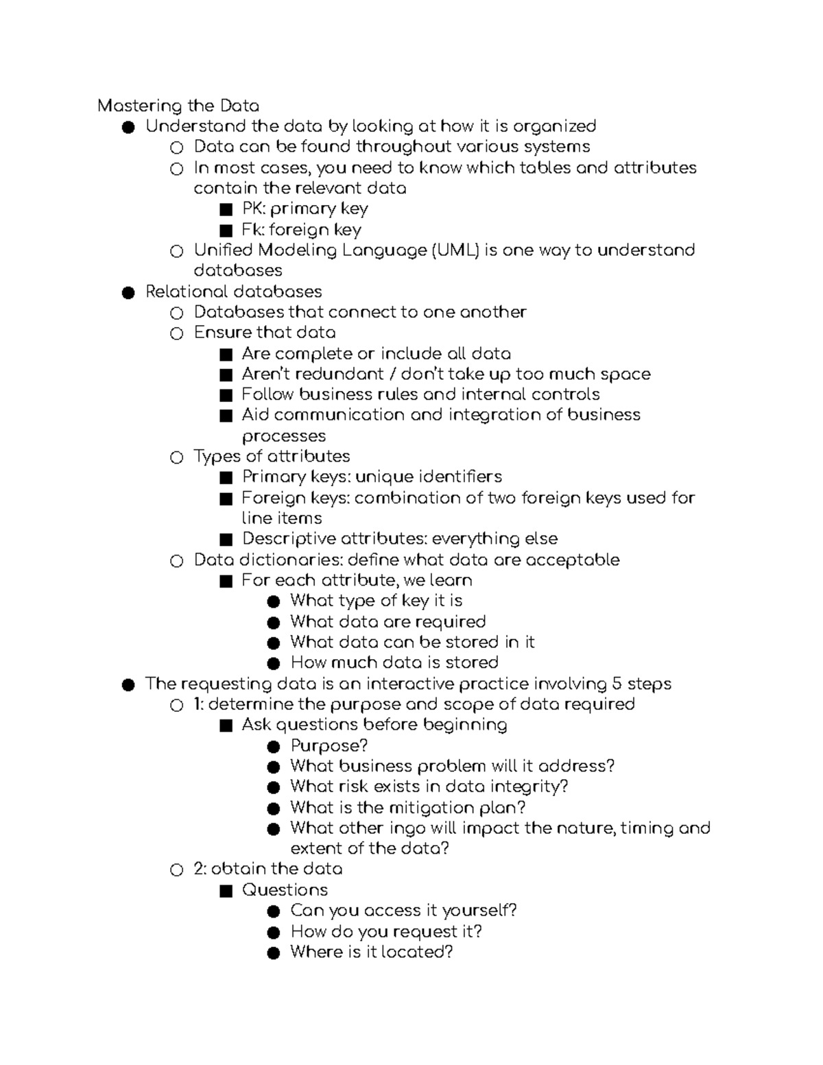 Chapter 2 - notes! - Mastering the Data Understand the data by looking ...
