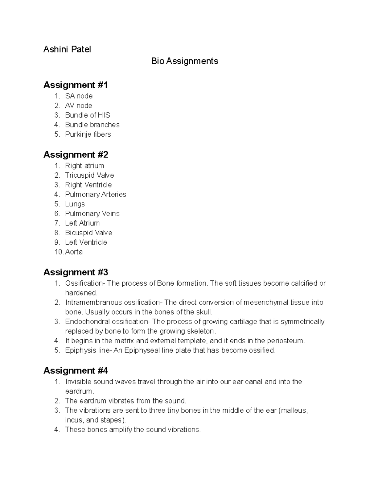Bio Assignments-2 - assignments - Ashini Patel Bio Assignments ...