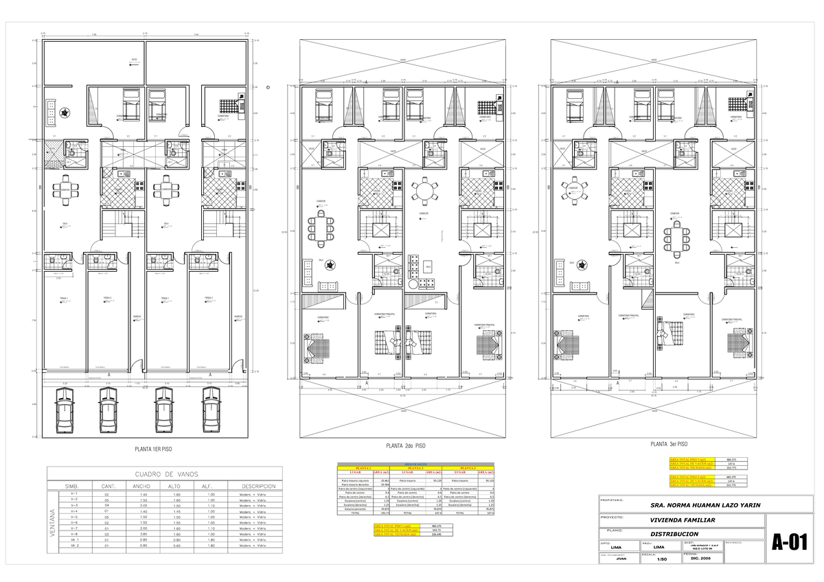 Plano Arquitectonico CON Areas - PATIO NPT +0. DORMITORIO NPT +0 ...
