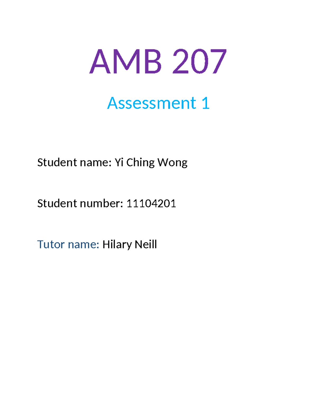 AMB207 Various online social media Posts, Yi Ching Wong - AMB 207 ...