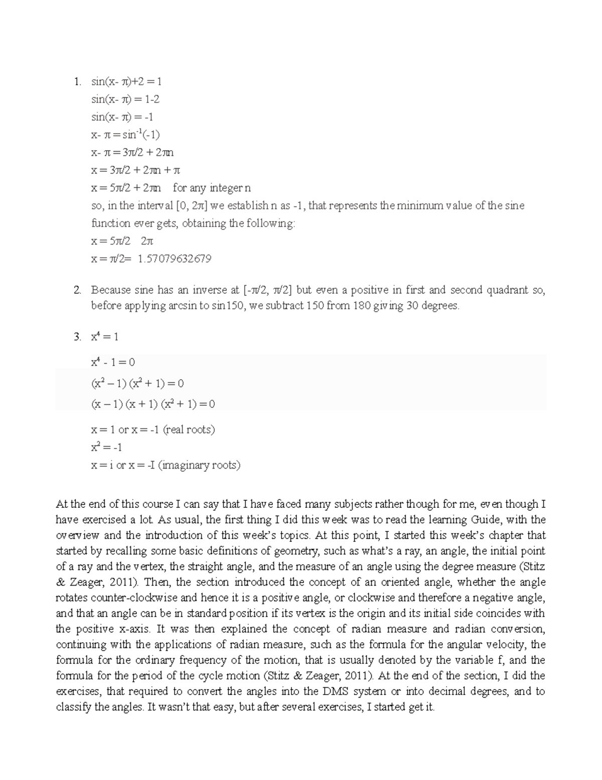Trigonometry Concepts and Identities - Studocu