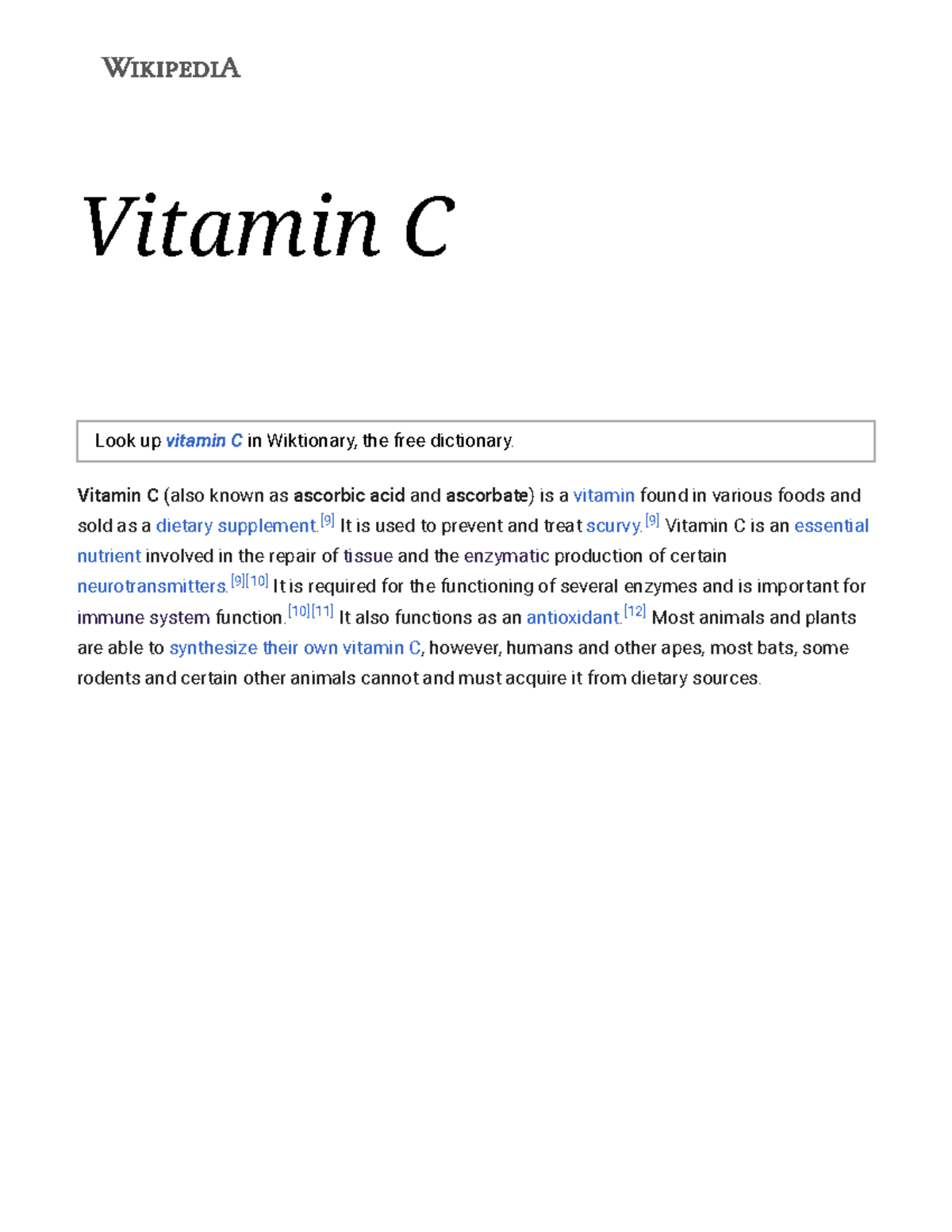 Vitamin C - pharmaceutics - Vitamin C Look up vitamin C in Wiktionary ...