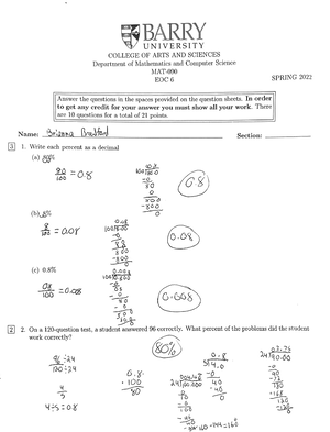 Mat095 - Practice eoc - COLLEGE OF ARTS AND SCIENCES Department of ...