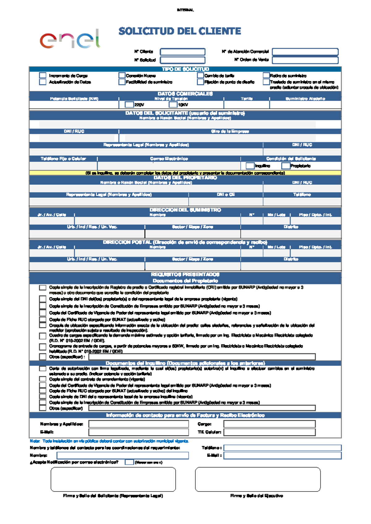 Solicitud del Cliente Empresarial medidor - - Studocu