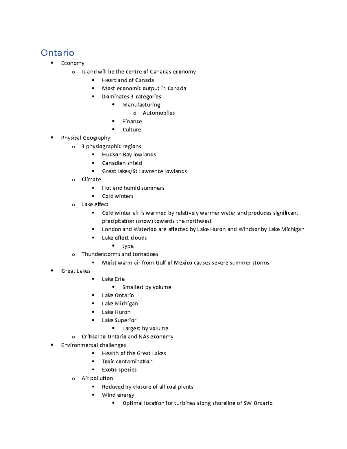 6. Ontario - Ontario Economy o Is and will be the centre of Canadas ...